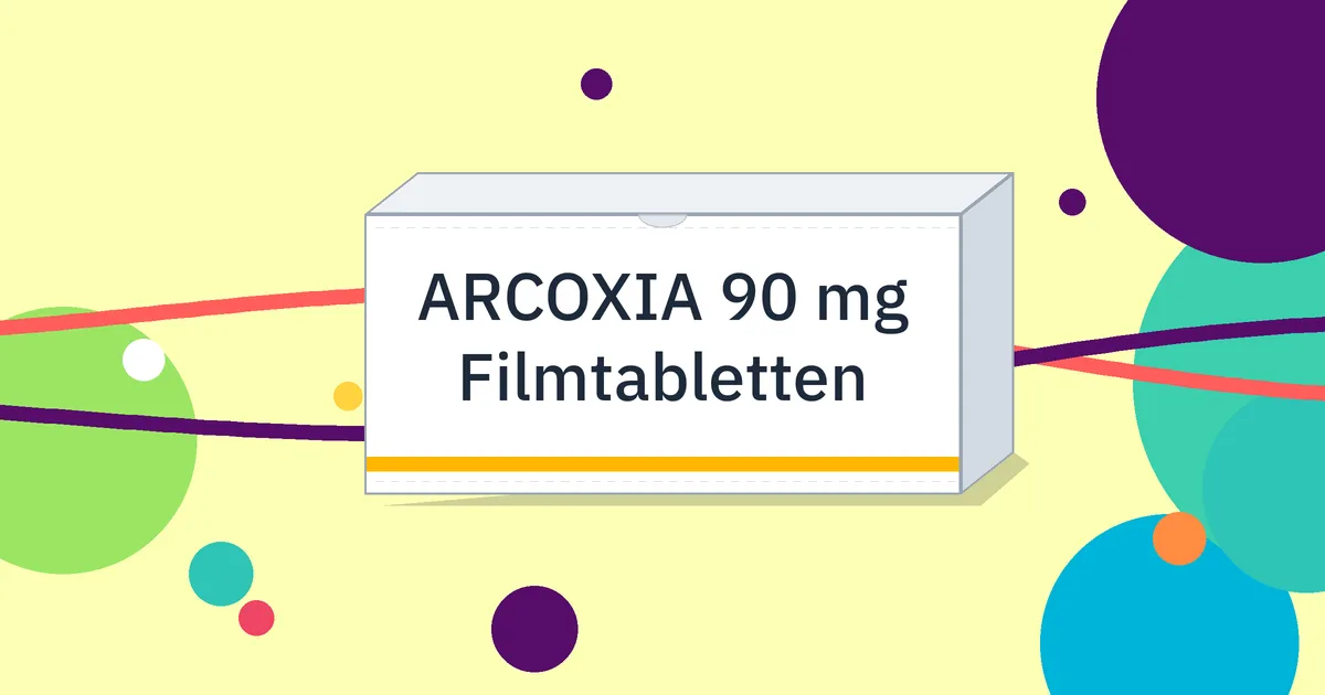 Symbolbild: Packung mit der Aufschrift ARCOXIA 90 mg Filmtabletten (PZN 12442861) – Verfügbarkeit und Bezug in Apotheken in Frankfurt am Main