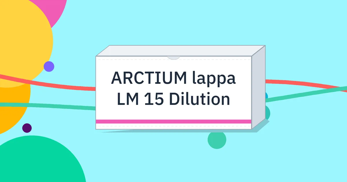 Symbolbild: Packung mit der Aufschrift ARCTIUM lappa LM 15 Dilution (PZN 13387615) – Verfügbarkeit und Bezug in Apotheken in Frankfurt am Main