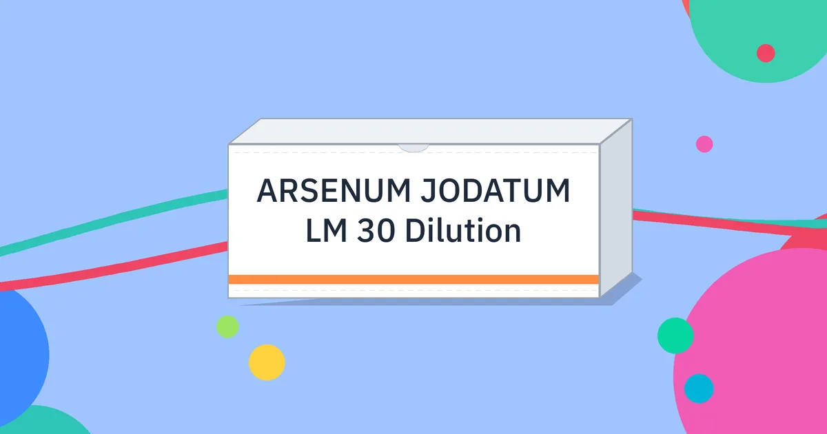 Symbolbild: Packung mit der Aufschrift ARSENUM JODATUM LM 30 Dilution (PZN 06921209) – Verfügbarkeit und Bezug in Apotheken in Frankfurt am Main