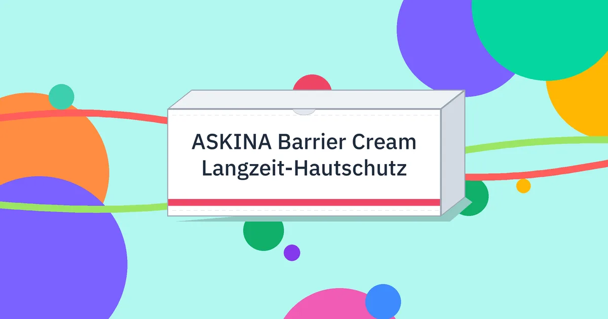 Symbolbild: Packung mit der Aufschrift ASKINA Barrier Cream Langzeit-Hautschutz (PZN 10417540) – Verfügbarkeit und Bezug in Apotheken in Frankfurt am Main