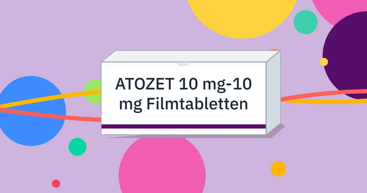 Symbolbild: Packung mit der Aufschrift ATOZET 10 mg-10 mg Filmtabletten (PZN 12478155) – Verfügbarkeit und Bezug in Apotheken in Frankfurt am Main
