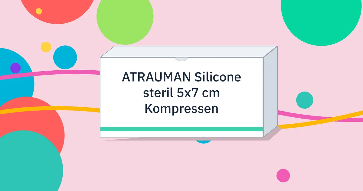 Symbolbild: Packung mit der Aufschrift ATRAUMAN Silicone steril 5x7 cm Kompressen (PZN 15615380) – Verfügbarkeit und Bezug in Apotheken in Frankfurt am Main