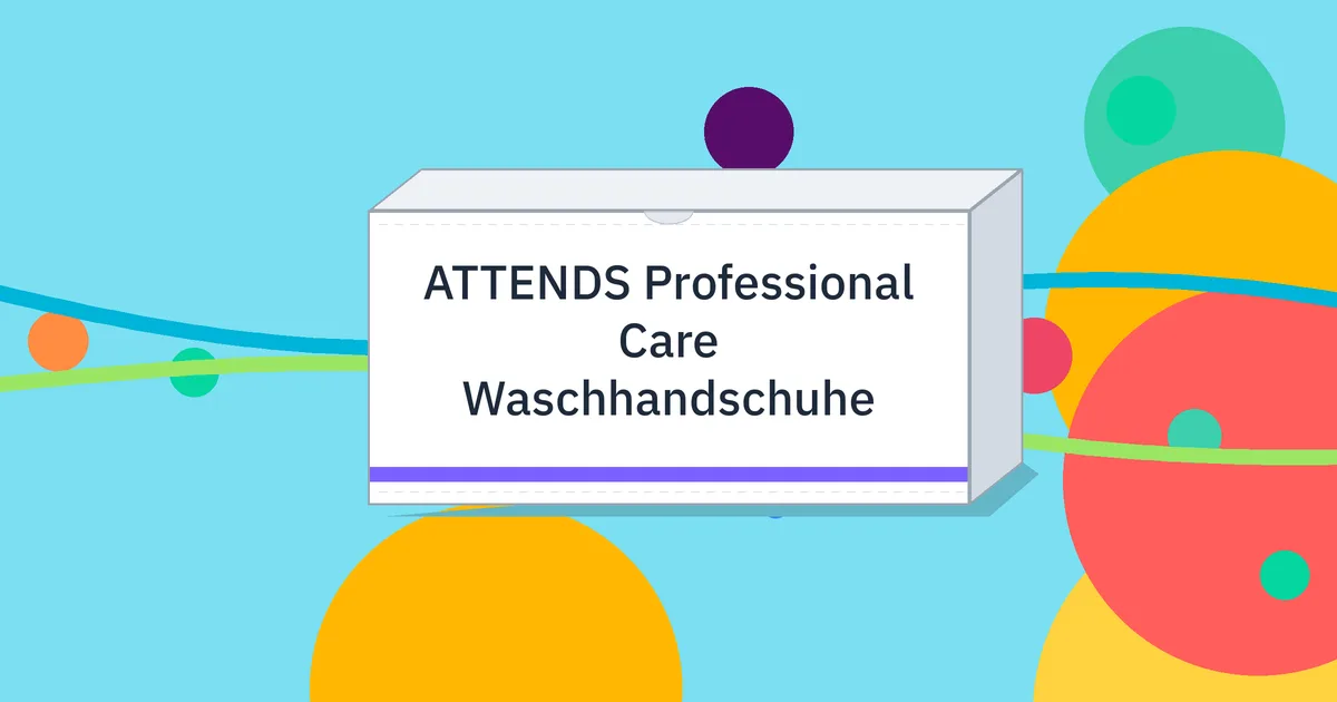 Symbolbild: Packung mit der Aufschrift ATTENDS Professional Care Waschhandschuhe (PZN 15629293) – Verfügbarkeit und Bezug in Apotheken in Frankfurt am Main