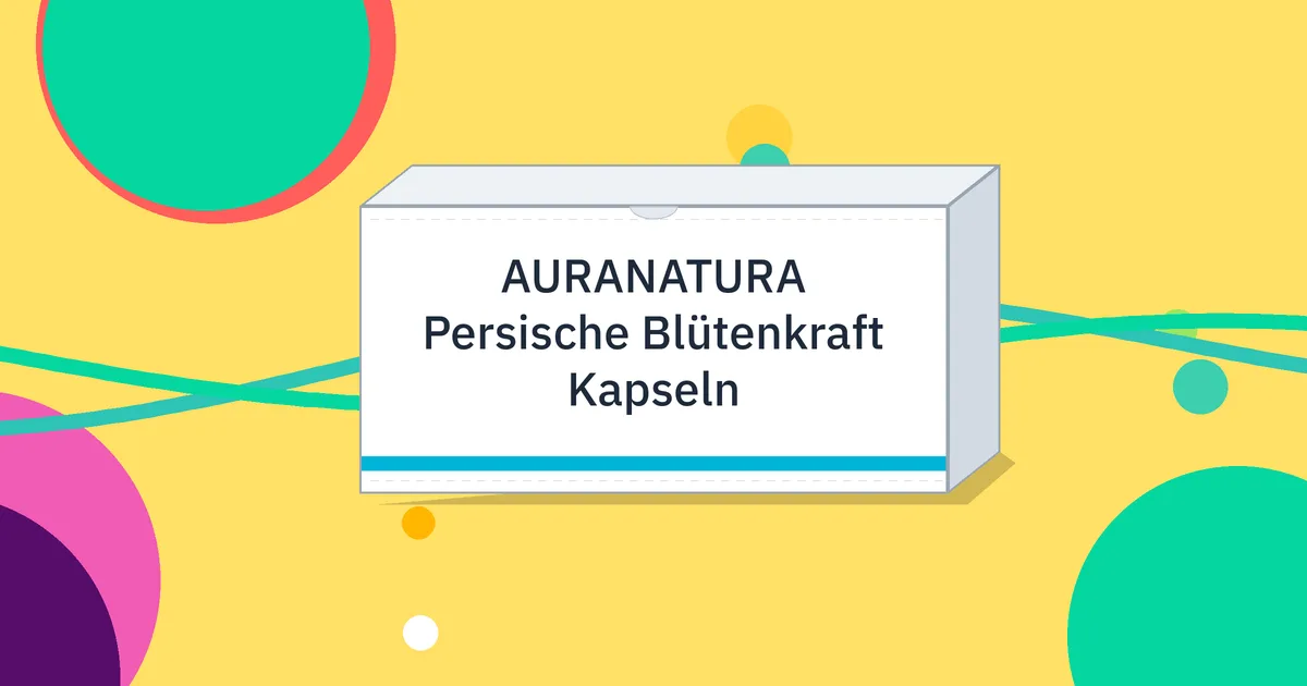 Symbolbild: Packung mit der Aufschrift AURANATURA Persische Blütenkraft Kapseln (PZN 18768196) – Verfügbarkeit und Bezug in Apotheken in Frankfurt am Main