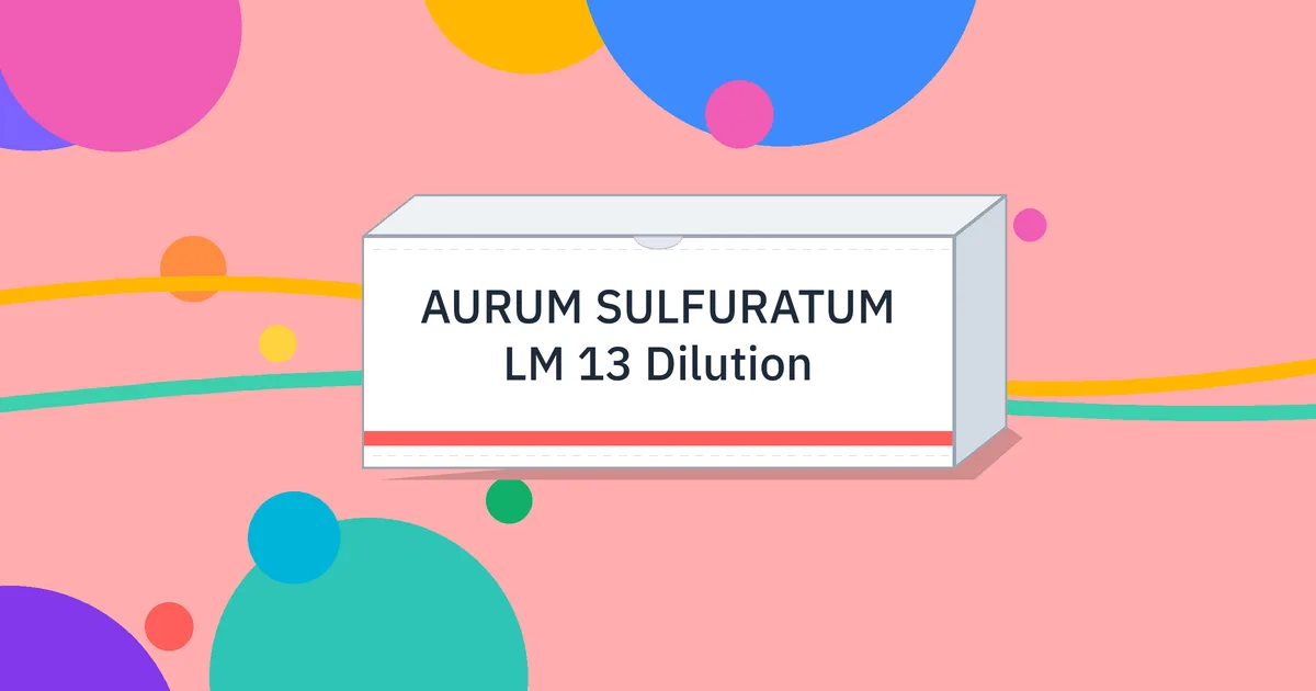 Symbolbild: Packung mit der Aufschrift AURUM SULFURATUM LM 13 Dilution (PZN 12786313) – Verfügbarkeit und Bezug in Apotheken in Frankfurt am Main