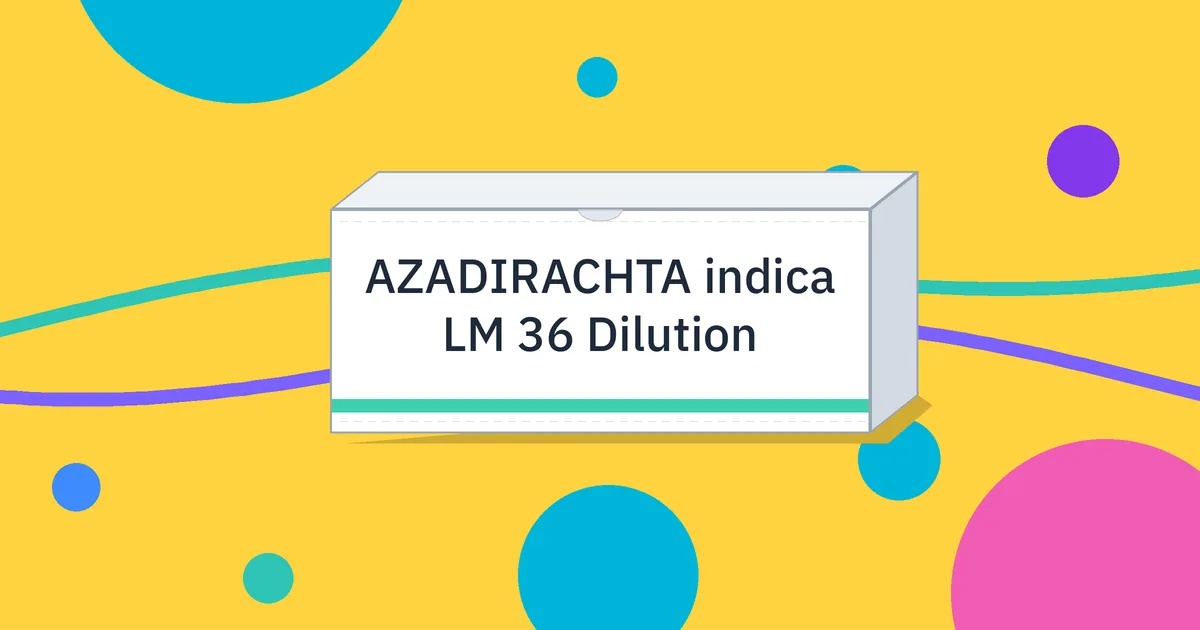 Symbolbild: Packung mit der Aufschrift AZADIRACHTA indica LM 36 Dilution (PZN 13375262) – Verfügbarkeit und Bezug in Apotheken in Frankfurt am Main