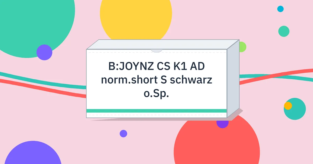 Symbolbild: Packung mit der Aufschrift B:JOYNZ CS K1 AD norm.short S schwarz o.Sp. (PZN 20528128) – Verfügbarkeit und Bezug in Apotheken in Frankfurt am Main