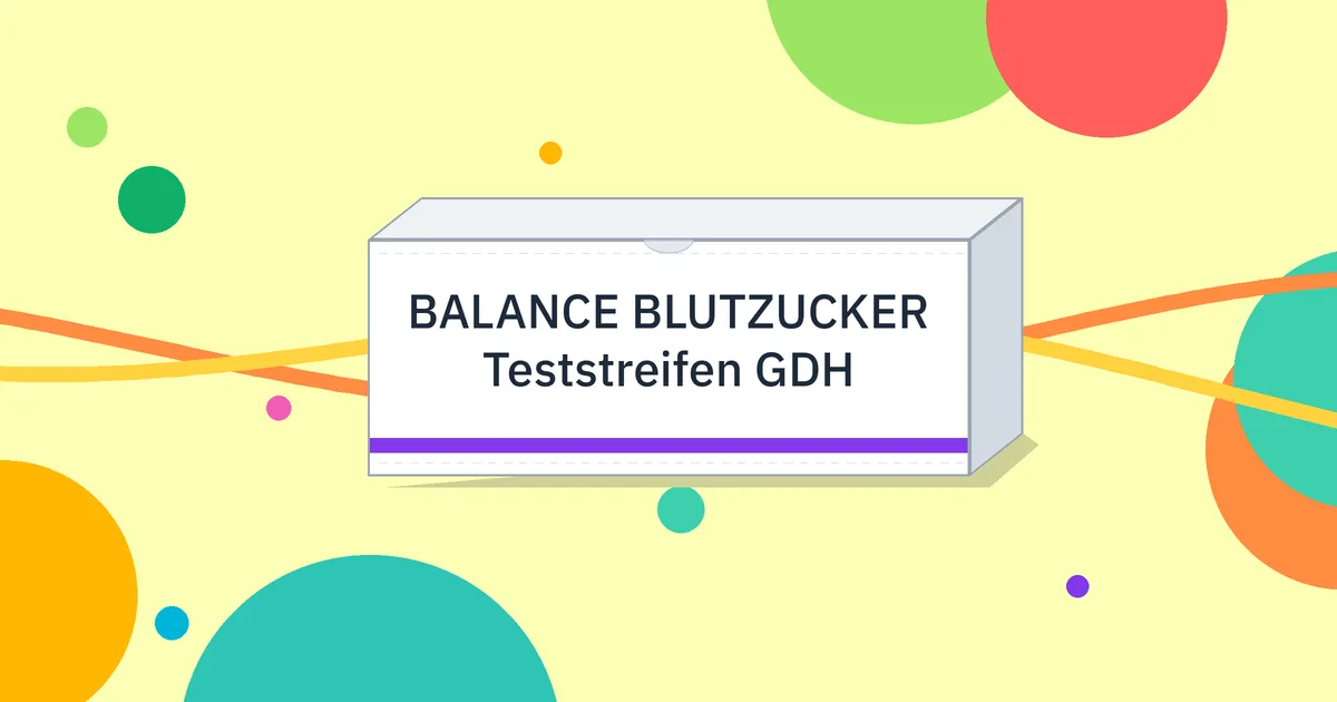 Symbolbild: Packung mit der Aufschrift BALANCE BLUTZUCKER Teststreifen GDH (PZN 11240954) – Verfügbarkeit und Bezug in Apotheken in Frankfurt am Main