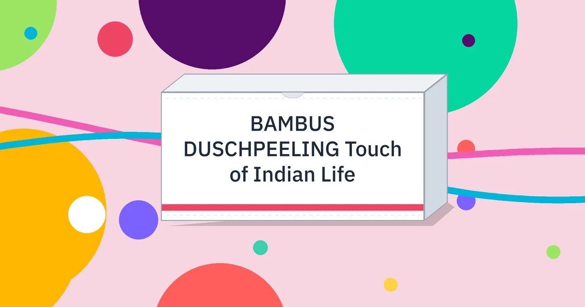 Symbolbild: Packung mit der Aufschrift BAMBUS DUSCHPEELING Touch of Indian Life (PZN 13972621) – Verfügbarkeit und Bezug in Apotheken in Frankfurt am Main