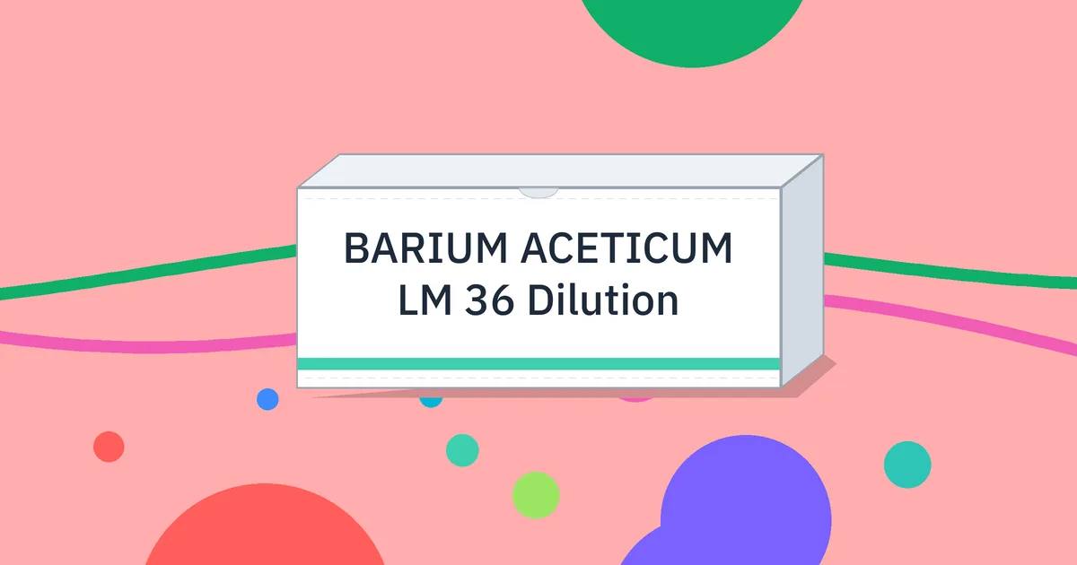 Symbolbild: Packung mit der Aufschrift BARIUM ACETICUM LM 36 Dilution (PZN 12788737) – Verfügbarkeit und Bezug in Apotheken in Frankfurt am Main