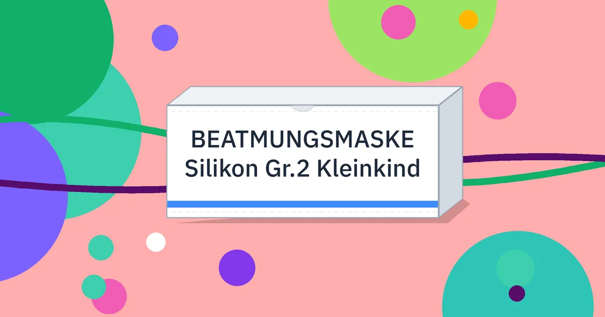 Symbolbild: Packung mit der Aufschrift BEATMUNGSMASKE Silikon Gr.2 Kleinkind (PZN 13365861) – Verfügbarkeit und Bezug in Apotheken in Frankfurt am Main