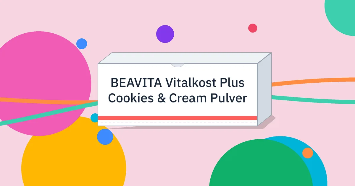 Symbolbild: Packung mit der Aufschrift BEAVITA Vitalkost Plus Cookies & Cream Pulver (PZN 13861821) – Verfügbarkeit und Bezug in Apotheken in Frankfurt am Main