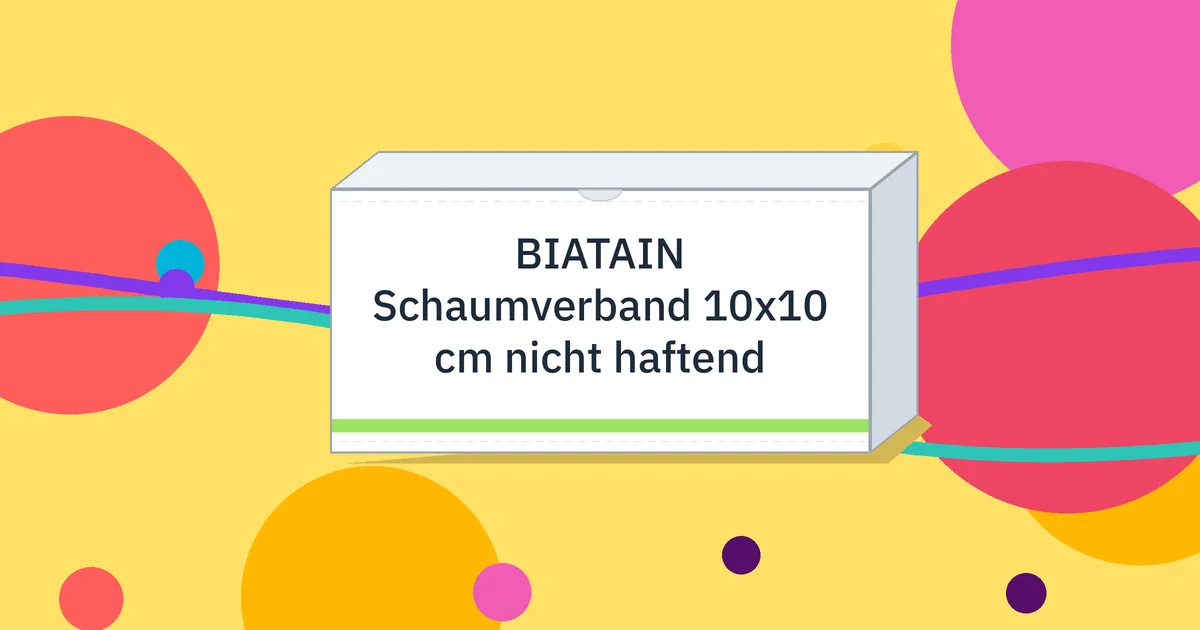 Symbolbild: Packung mit der Aufschrift BIATAIN Schaumverband 10x10 cm nicht haftend (PZN 11560400) – Verfügbarkeit und Bezug in Apotheken in Frankfurt am Main