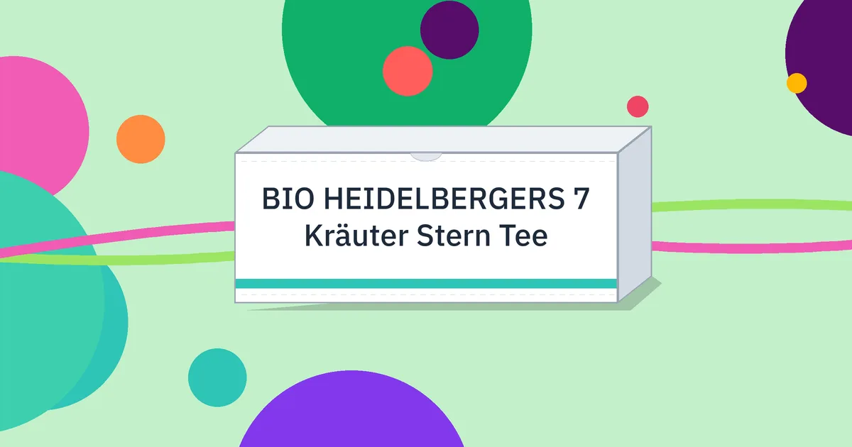 Symbolbild: Packung mit der Aufschrift BIO HEIDELBERGERS 7 Kräuter Stern Tee (PZN 06127167) – Verfügbarkeit und Bezug in Apotheken in Frankfurt am Main