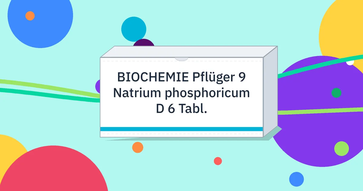 Symbolbild: Packung mit der Aufschrift BIOCHEMIE Pflüger 9 Natrium phosphoricum D 6 Tabl. (PZN 06319636) – Verfügbarkeit und Bezug in Apotheken in Frankfurt am Main