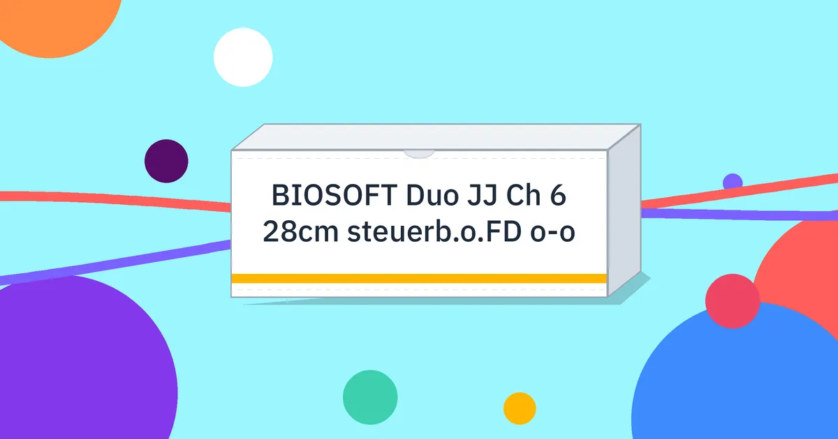 Symbolbild: Packung mit der Aufschrift BIOSOFT Duo JJ Ch 6 28cm steuerb.o.FD o-o (PZN 17510024) – Verfügbarkeit und Bezug in Apotheken in Frankfurt am Main