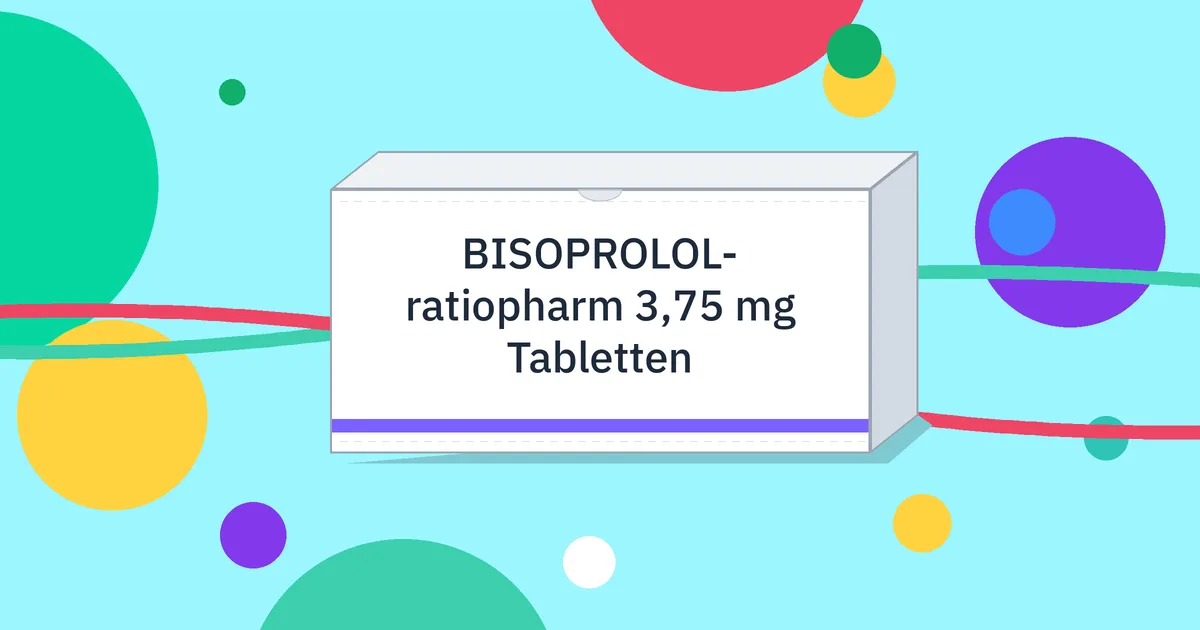 Symbolbild: Packung mit der Aufschrift BISOPROLOL-ratiopharm 3,75 mg Tabletten (PZN 10330112) – Verfügbarkeit und Bezug in Apotheken in Frankfurt am Main