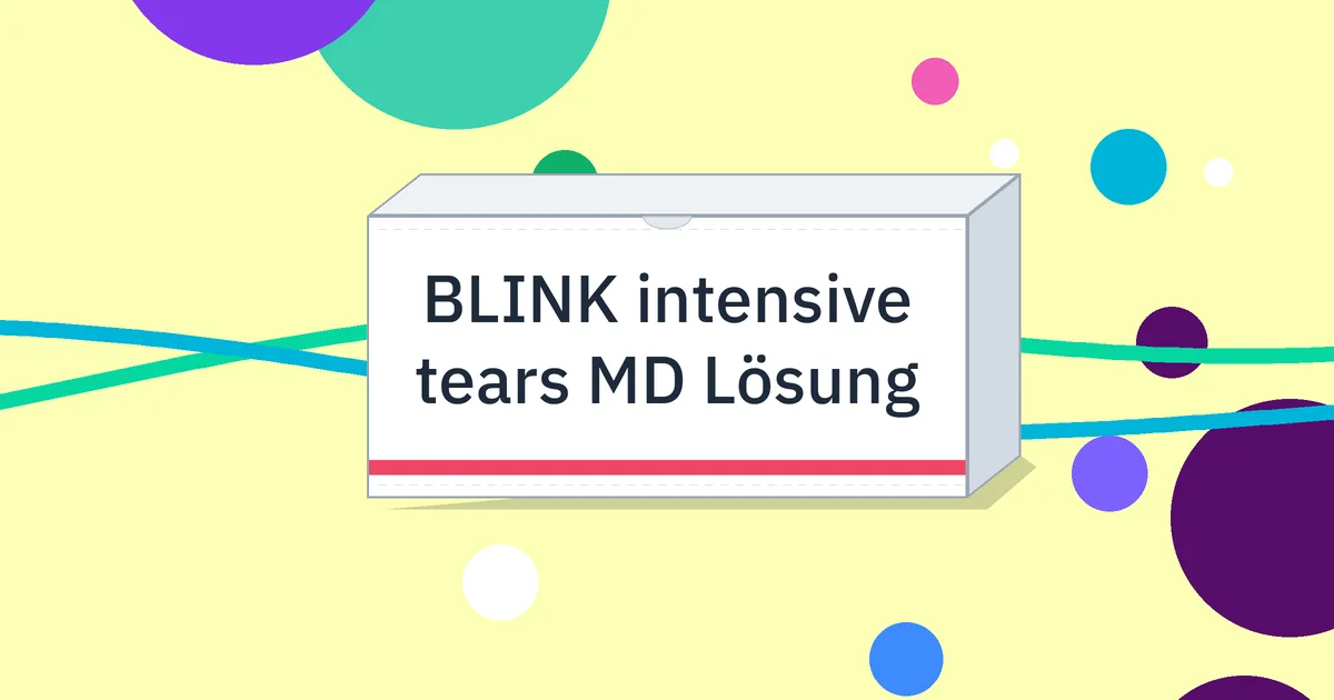 Symbolbild: Packung mit der Aufschrift BLINK intensive tears MD Lösung (PZN 06849245) – Verfügbarkeit und Bezug in Apotheken in Frankfurt am Main