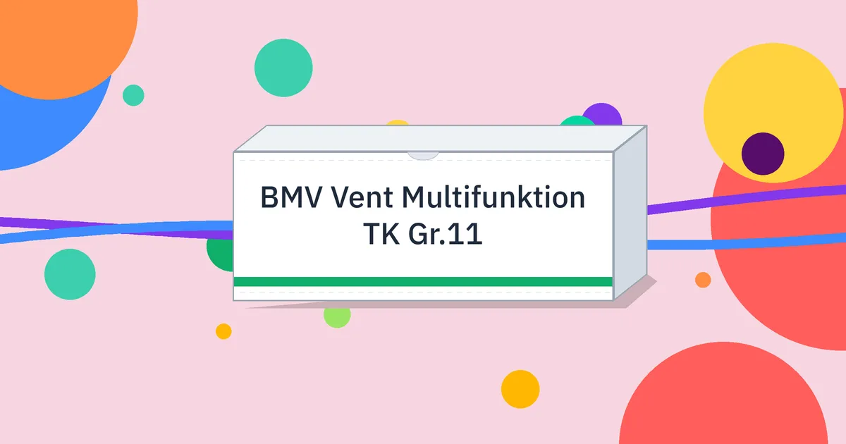 Symbolbild: Packung mit der Aufschrift BMV Vent Multifunktion TK Gr.11 (PZN 18384811) – Verfügbarkeit und Bezug in Apotheken in Frankfurt am Main