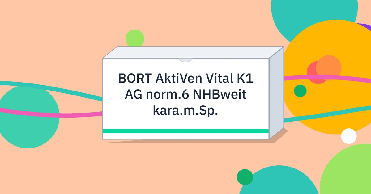 Symbolbild: Packung mit der Aufschrift BORT AktiVen Vital K1 AG norm.6 NHBweit kara.m.Sp. (PZN 13735387) – Verfügbarkeit und Bezug in Apotheken in Frankfurt am Main