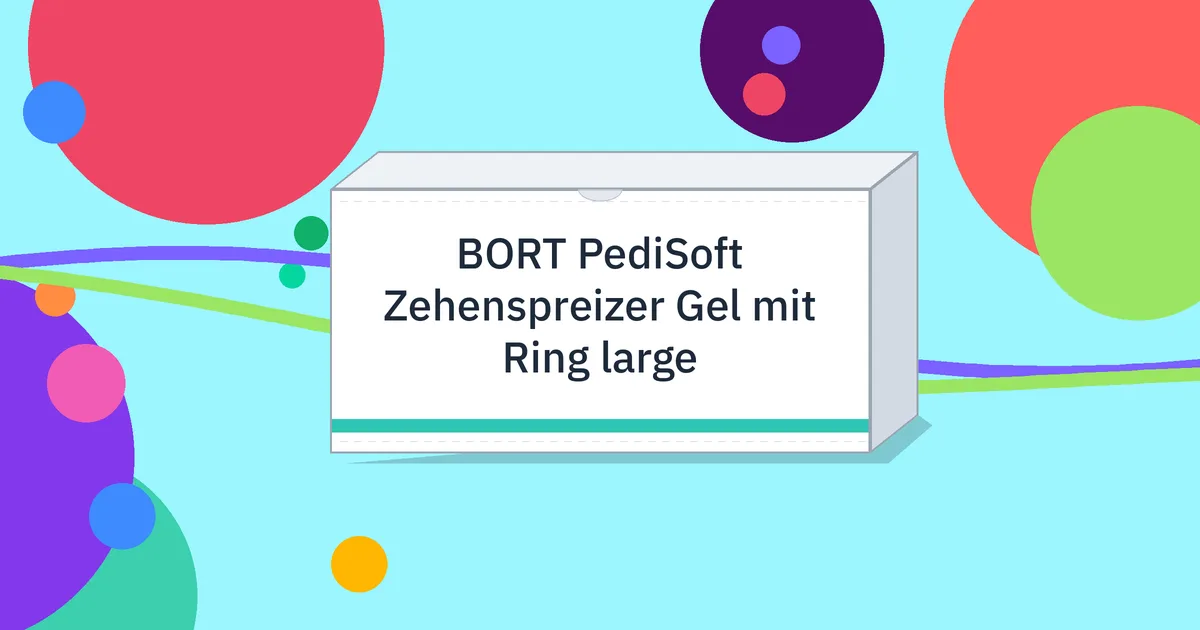 Symbolbild: Packung mit der Aufschrift BORT PediSoft Zehenspreizer Gel mit Ring large (PZN 09443650) – Verfügbarkeit und Bezug in Apotheken in Frankfurt am Main