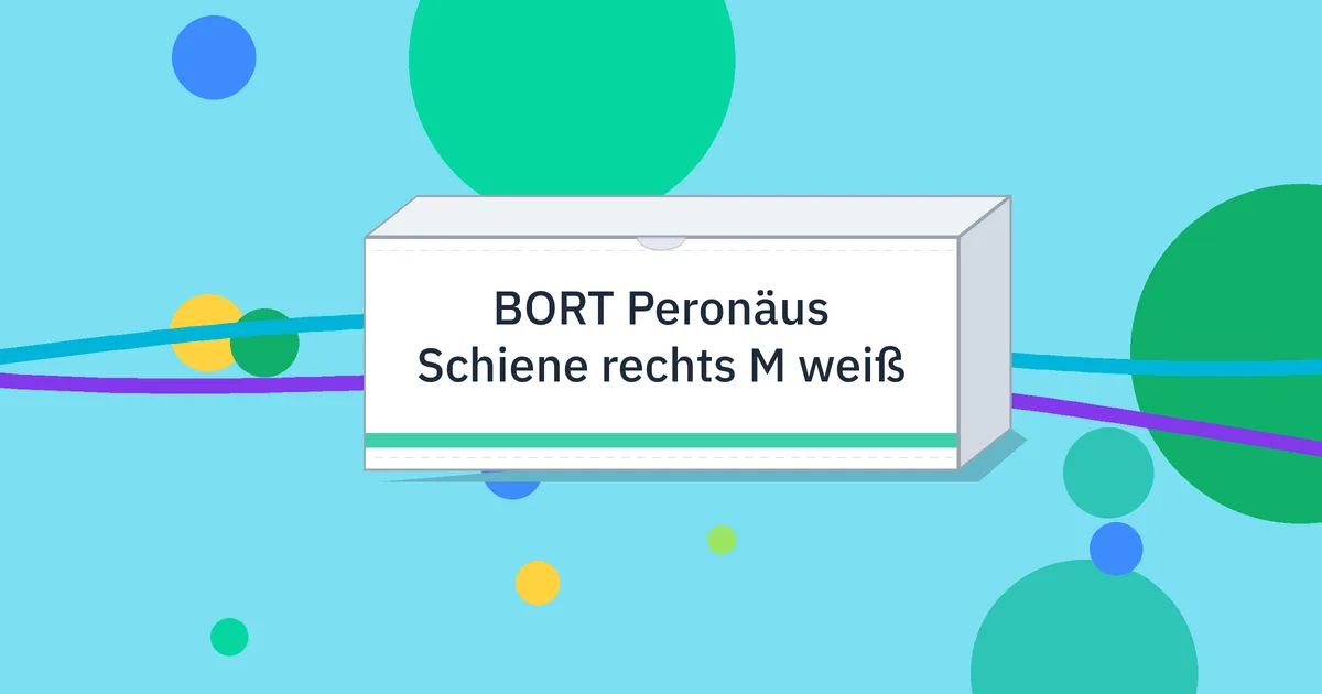Symbolbild: Packung mit der Aufschrift BORT Peronäus Schiene rechts M weiß (PZN 04383995) – Verfügbarkeit und Bezug in Apotheken in Frankfurt am Main