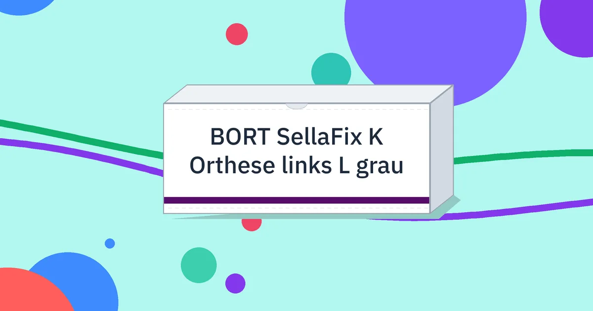 Symbolbild: Packung mit der Aufschrift BORT SellaFix K Orthese links L grau (PZN 19644616) – Verfügbarkeit und Bezug in Apotheken in Frankfurt am Main