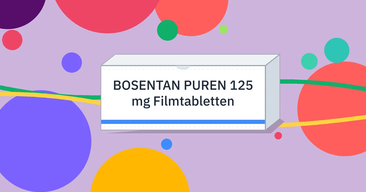 Symbolbild: Packung mit der Aufschrift BOSENTAN PUREN 125 mg Filmtabletten (PZN 18319044) – Verfügbarkeit und Bezug in Apotheken in Frankfurt am Main