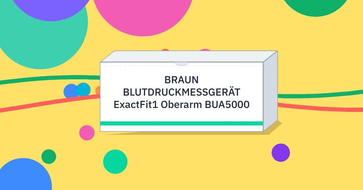 Symbolbild: Packung mit der Aufschrift BRAUN BLUTDRUCKMESSGERÄT ExactFit1 Oberarm BUA5000 (PZN 10962912) – Verfügbarkeit und Bezug in Apotheken in Frankfurt am Main