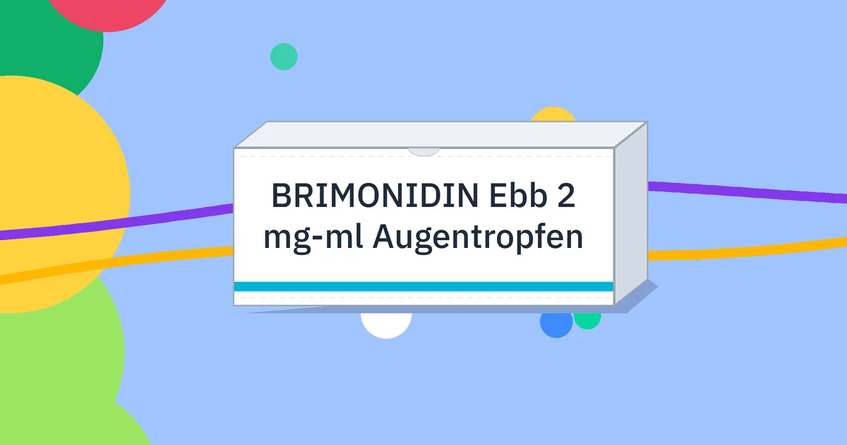 Symbolbild: Packung mit der Aufschrift BRIMONIDIN Ebb 2 mg-ml Augentropfen (PZN 19984631) – Verfügbarkeit und Bezug in Apotheken in Frankfurt am Main