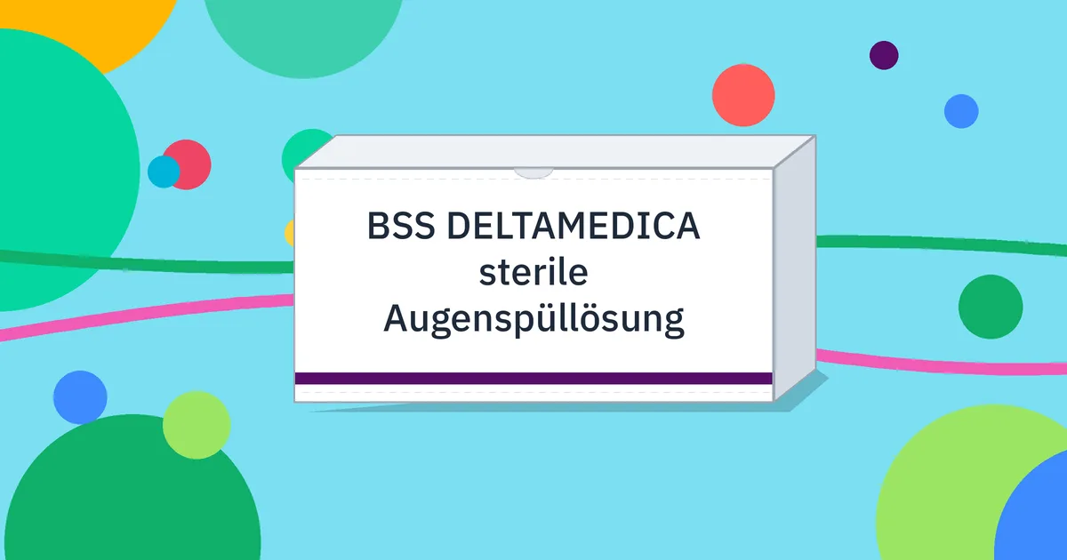 Symbolbild: Packung mit der Aufschrift BSS DELTAMEDICA sterile Augenspüllösung (PZN 19336760) – Verfügbarkeit und Bezug in Apotheken in Frankfurt am Main