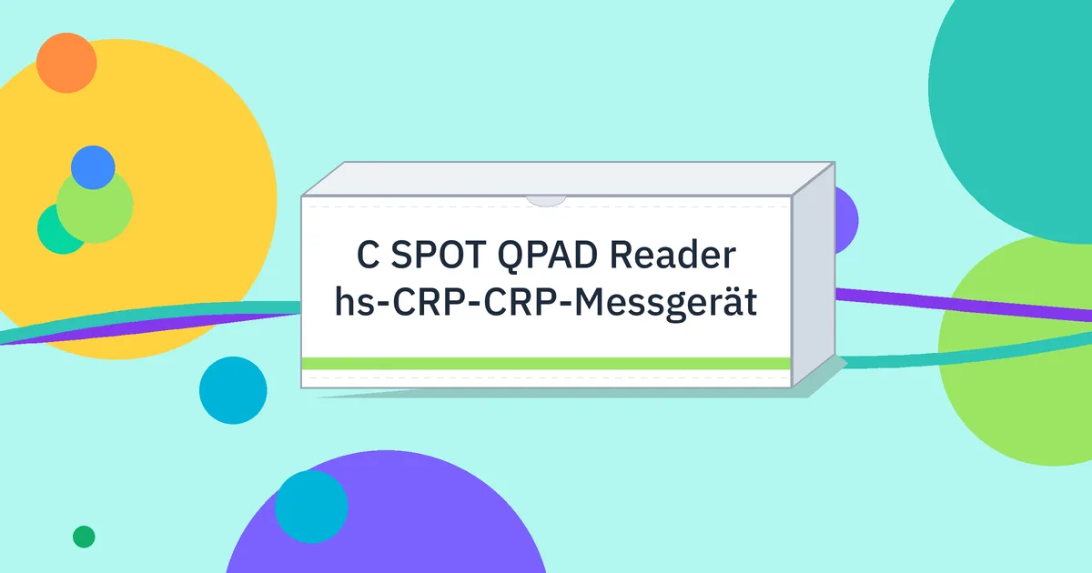 Symbolbild: Packung mit der Aufschrift C SPOT QPAD Reader hs-CRP-CRP-Messgerät (PZN 11519194) – Verfügbarkeit und Bezug in Apotheken in Frankfurt am Main