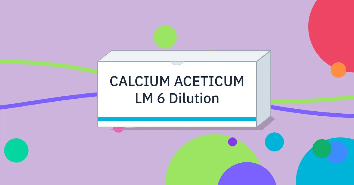 Symbolbild: Packung mit der Aufschrift CALCIUM ACETICUM LM 6 Dilution (PZN 13405431) – Verfügbarkeit und Bezug in Apotheken in Frankfurt am Main