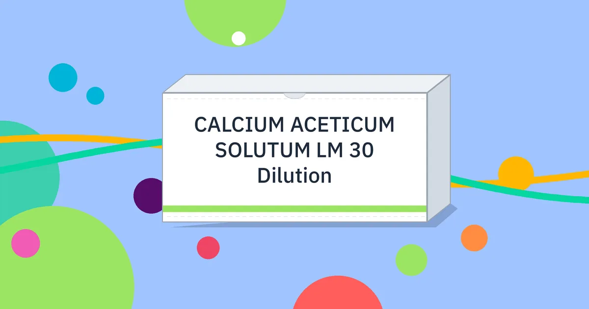 Symbolbild: Packung mit der Aufschrift CALCIUM ACETICUM SOLUTUM LM 30 Dilution (PZN 13406927) – Verfügbarkeit und Bezug in Apotheken in Frankfurt am Main
