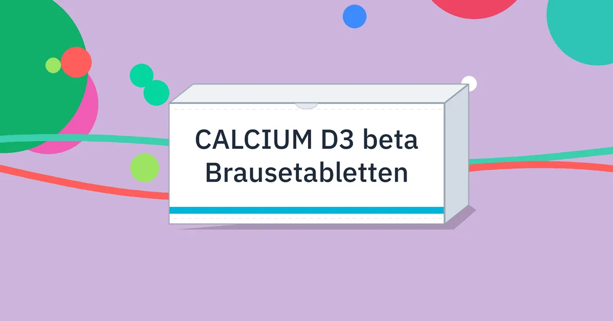 Symbolbild: Packung mit der Aufschrift CALCIUM D3 beta Brausetabletten (PZN 01841983) – Verfügbarkeit und Bezug in Apotheken in Frankfurt am Main