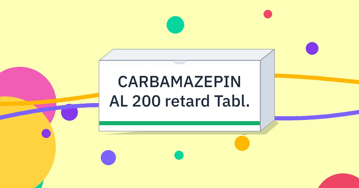 Symbolbild: Packung mit der Aufschrift CARBAMAZEPIN AL 200 retard Tabl. (PZN 00958370) – Verfügbarkeit und Bezug in Apotheken in Frankfurt am Main
