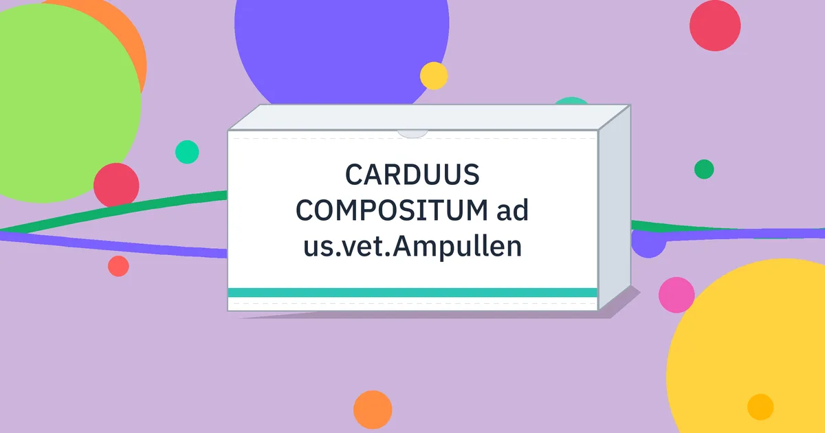Symbolbild: Packung mit der Aufschrift CARDUUS COMPOSITUM ad us.vet.Ampullen (PZN 03042424) – Verfügbarkeit und Bezug in Apotheken in Frankfurt am Main