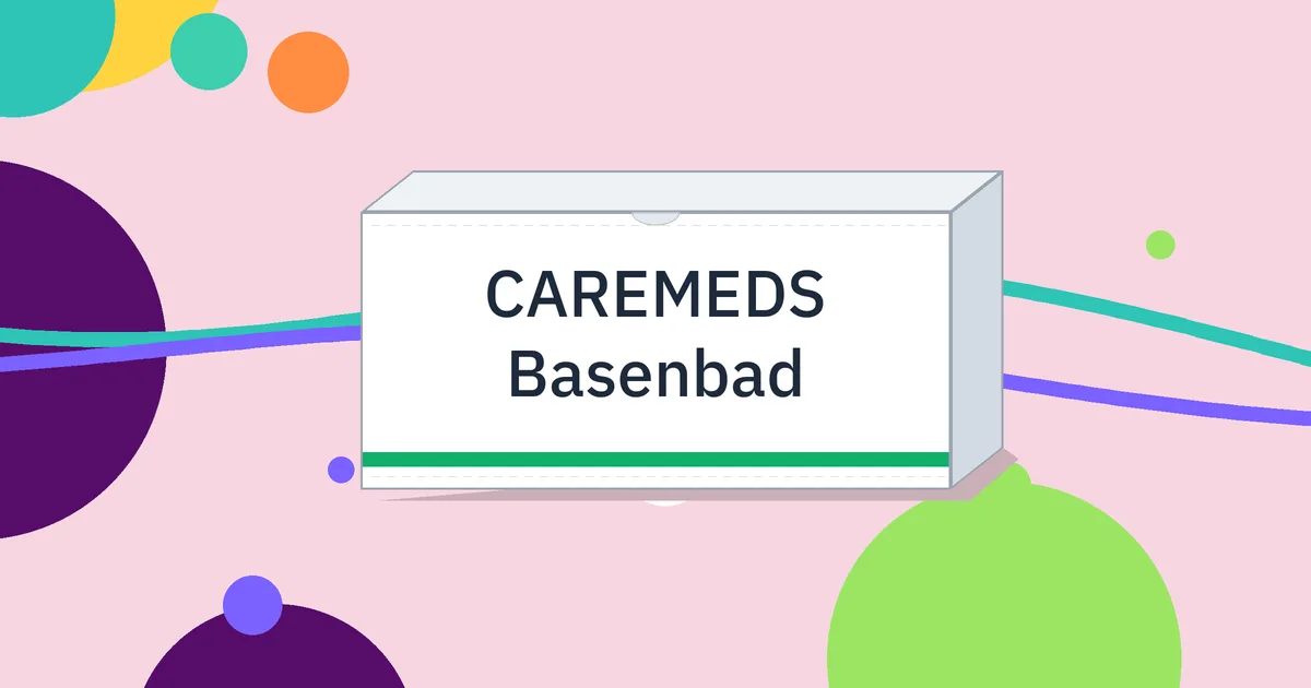 Symbolbild: Packung mit der Aufschrift CAREMEDS Basenbad (PZN 00230214) – Verfügbarkeit und Bezug in Apotheken in Frankfurt am Main