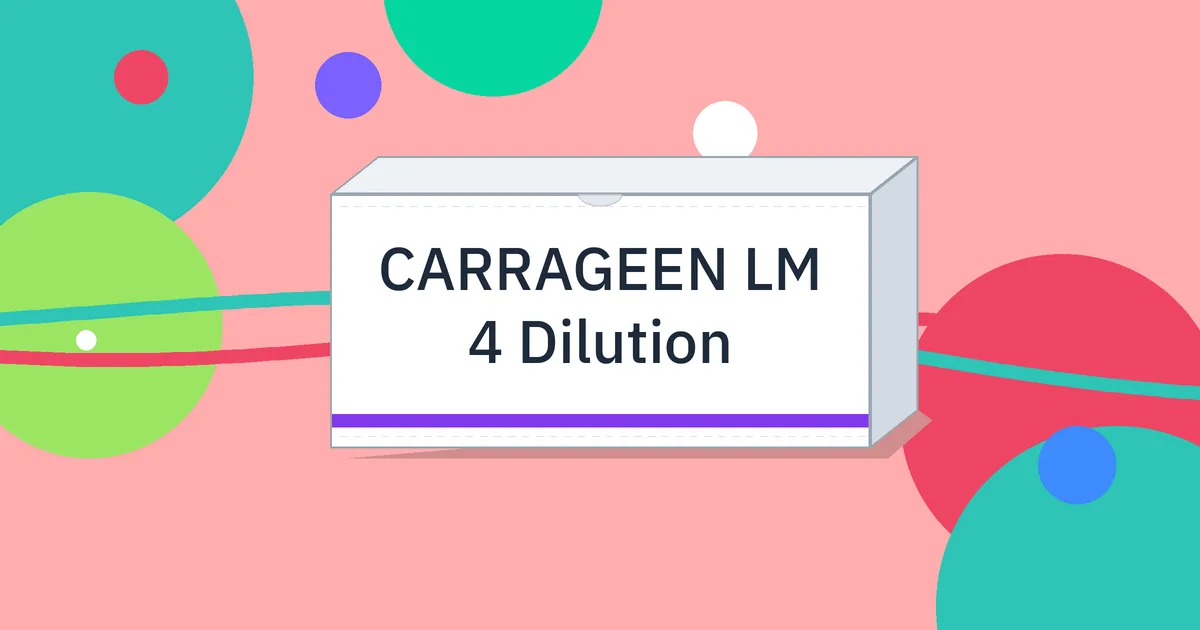Symbolbild: Packung mit der Aufschrift CARRAGEEN LM 4 Dilution (PZN 13430920) – Verfügbarkeit und Bezug in Apotheken in Frankfurt am Main