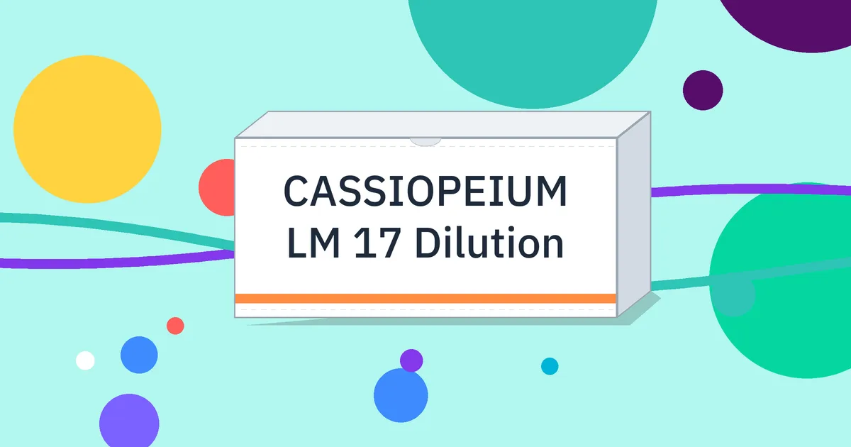 Symbolbild: Packung mit der Aufschrift CASSIOPEIUM LM 17 Dilution (PZN 13433924) – Verfügbarkeit und Bezug in Apotheken in Frankfurt am Main