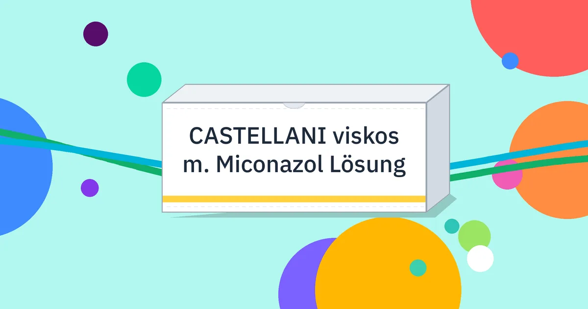 Symbolbild: Packung mit der Aufschrift CASTELLANI viskos m. Miconazol Lösung (PZN 00912793) – Verfügbarkeit und Bezug in Apotheken in Frankfurt am Main