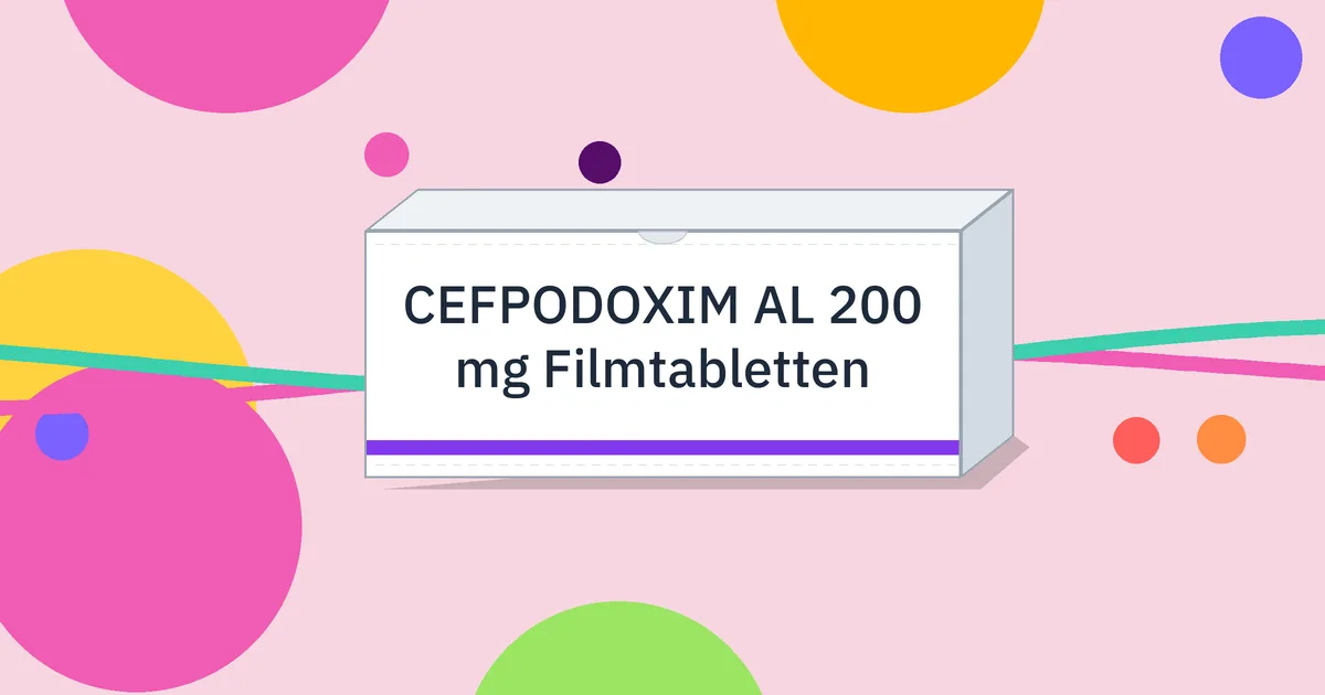 Symbolbild: Packung mit der Aufschrift CEFPODOXIM AL 200 mg Filmtabletten (PZN 01053406) – Verfügbarkeit und Bezug in Apotheken in Frankfurt am Main