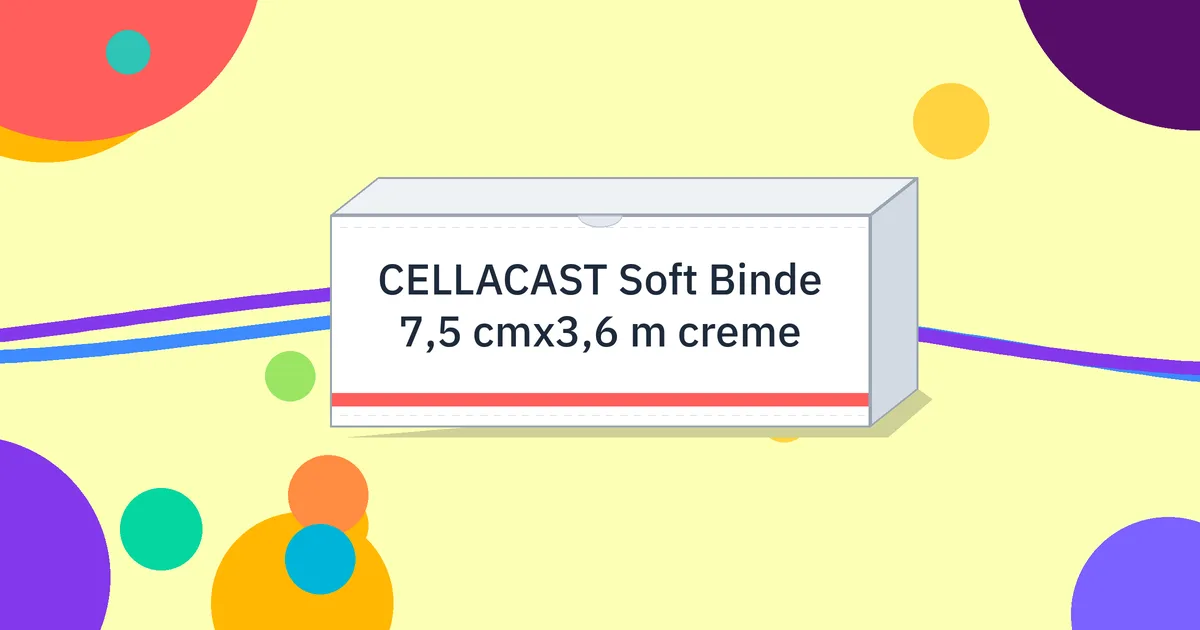 Symbolbild: Packung mit der Aufschrift CELLACAST Soft Binde 7,5 cmx3,6 m creme (PZN 14251970) – Verfügbarkeit und Bezug in Apotheken in Frankfurt am Main