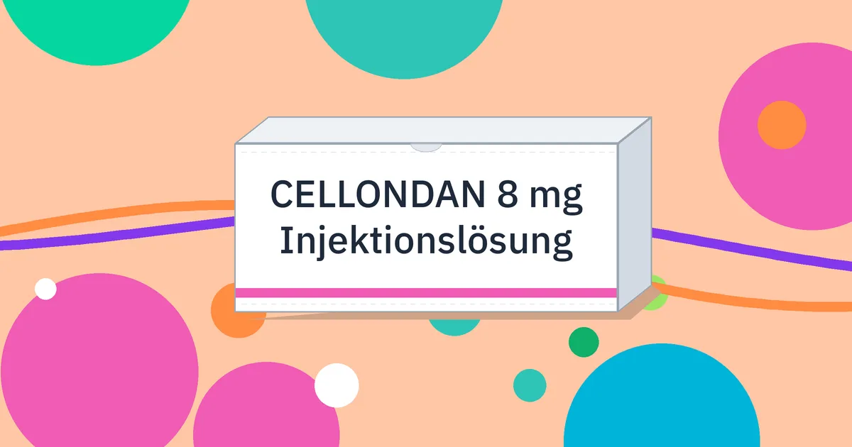 Symbolbild: Packung mit der Aufschrift CELLONDAN 8 mg Injektionslösung (PZN 04890516) – Verfügbarkeit und Bezug in Apotheken in Frankfurt am Main