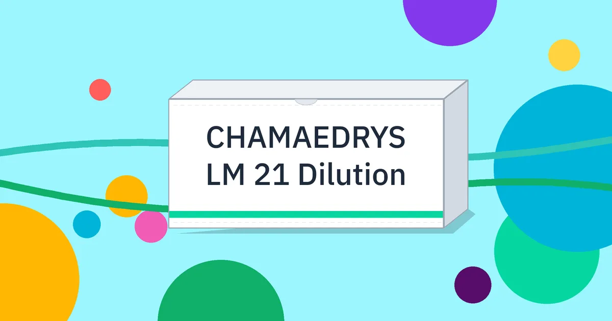 Symbolbild: Packung mit der Aufschrift CHAMAEDRYS LM 21 Dilution (PZN 13438614) – Verfügbarkeit und Bezug in Apotheken in Frankfurt am Main