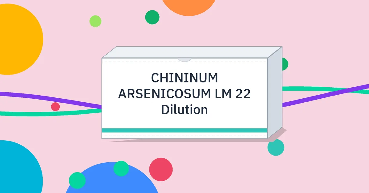 Symbolbild: Packung mit der Aufschrift CHININUM ARSENICOSUM LM 22 Dilution (PZN 12814802) – Verfügbarkeit und Bezug in Apotheken in Frankfurt am Main