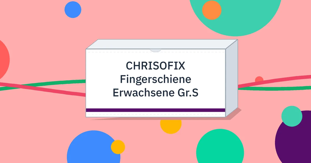 Symbolbild: Packung mit der Aufschrift CHRISOFIX Fingerschiene Erwachsene Gr.S (PZN 09913825) – Verfügbarkeit und Bezug in Apotheken in Frankfurt am Main