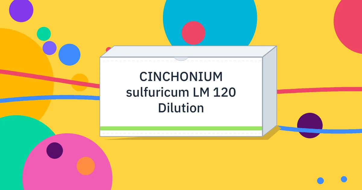 Symbolbild: Packung mit der Aufschrift CINCHONIUM sulfuricum LM 120 Dilution (PZN 13446737) – Verfügbarkeit und Bezug in Apotheken in Frankfurt am Main