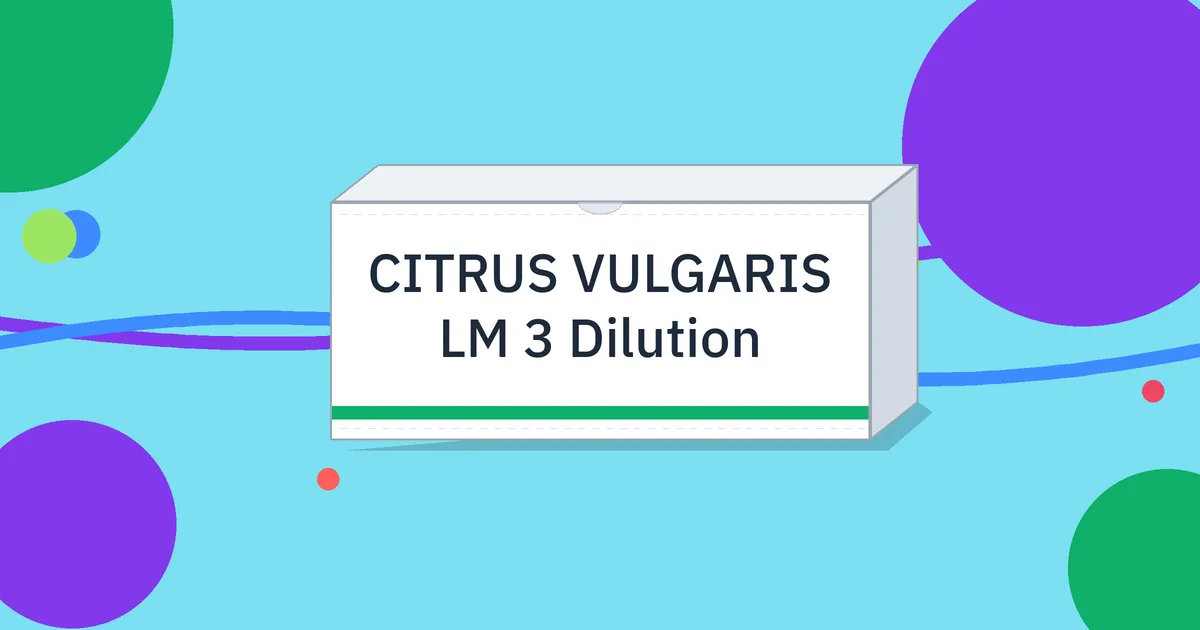 Symbolbild: Packung mit der Aufschrift CITRUS VULGARIS LM 3 Dilution (PZN 12821653) – Verfügbarkeit und Bezug in Apotheken in Frankfurt am Main
