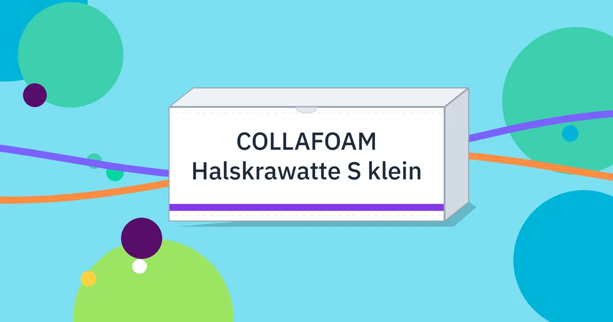 Symbolbild: Packung mit der Aufschrift COLLAFOAM Halskrawatte S klein (PZN 02949932) – Verfügbarkeit und Bezug in Apotheken in Frankfurt am Main